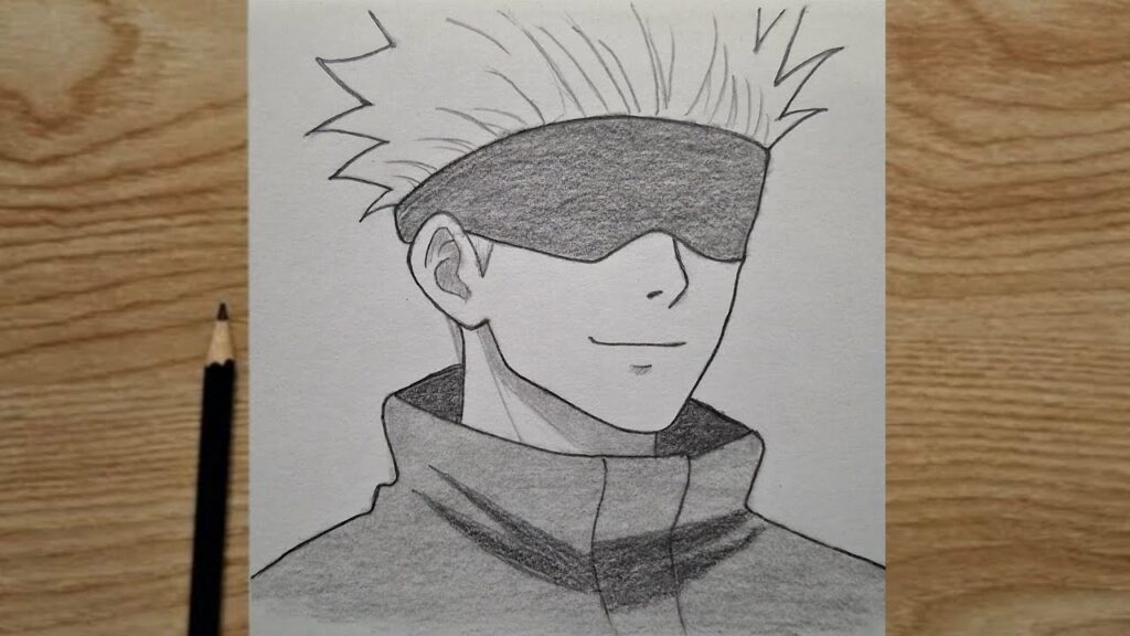 Gojo Face Drawing Step by Step | Jujutsu Kaisen Anime Character Drawing ...