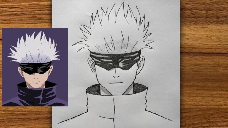 How to Draw Gojo Satoru | Easy Anime Sketch | Jujutsu Kaisen Drawing ...