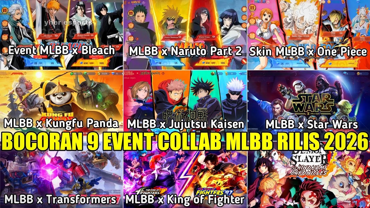 BOCORAN 9 EVENT COLLAB MLBB RILIS/RESALE 2026! EVENT BLEACH, JUJUTSU ...