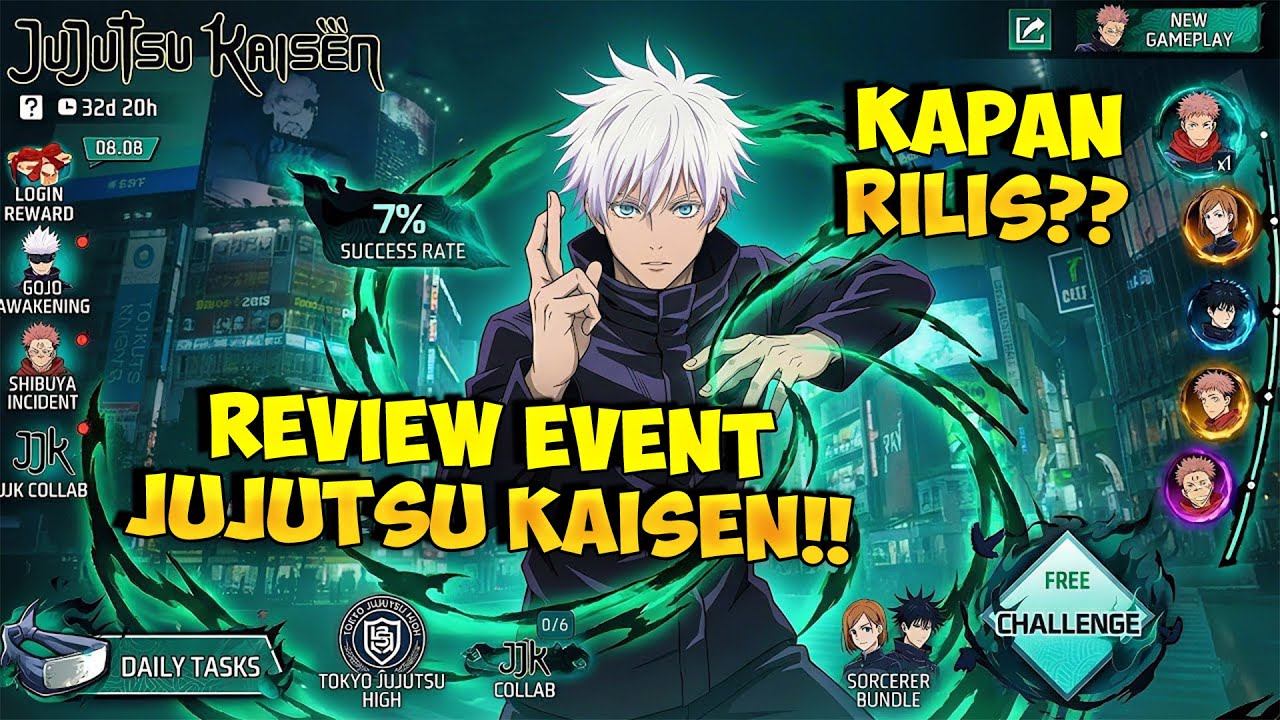 TANGGAL RILIS FF x JJK !! Bocoran Event Gratis Jujutsu Kaisen FF ...